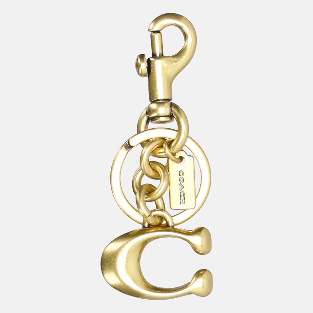 Coach C logo sleutelhanger brass | 022901-Goud